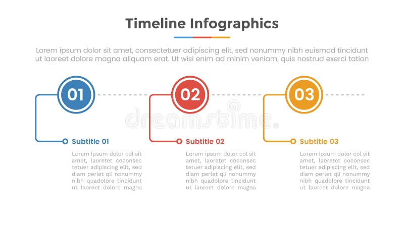 Timeline Infographic Concept with 3 or Three List Step with Circle ...