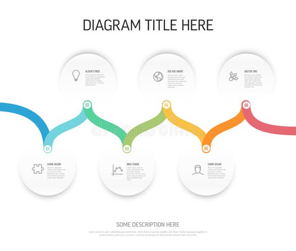 Timeline Infographic Design with Numbered Steps and Wavy Flow Stock ...