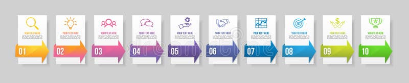 Timeline Infographic Design Template with 8 Options Steps. Start To ...