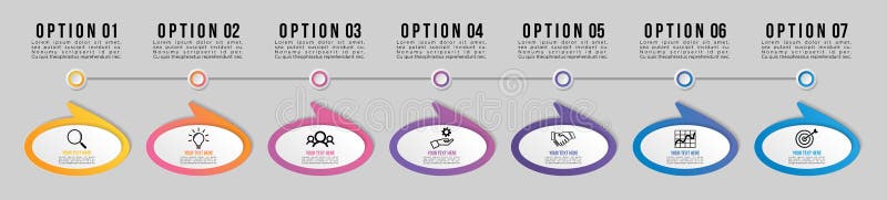 Timeline Infographic Design Template with 8 Options Steps. Start To ...