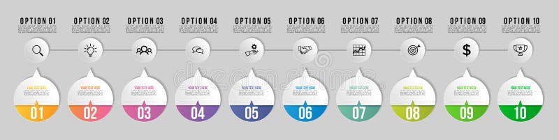 Timeline Infographic Design Template with 8 Options Steps. Start To ...