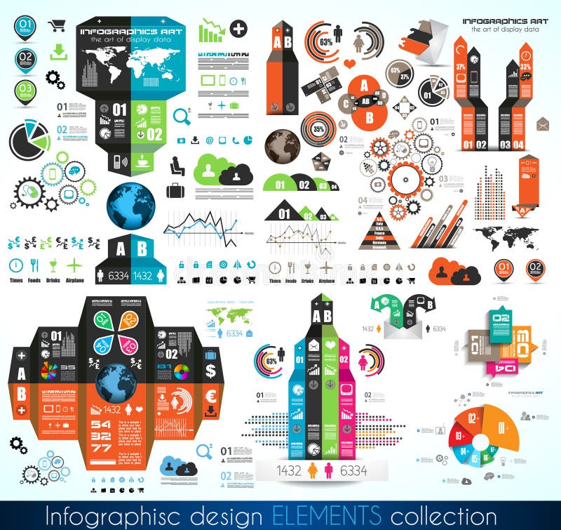 Timeline Infographic Design Templates Set 2 Black Stock Vector ...