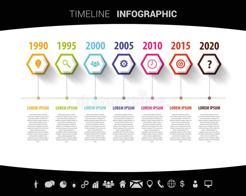 Colorful Infographic Timeline Report Template with Drops Stock Vector ...