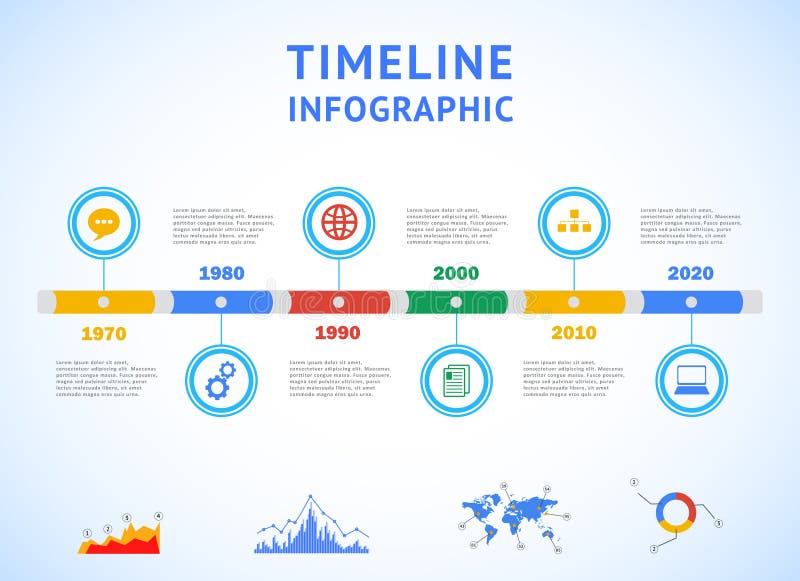 Timeline Infographic with Diagrams and Text Stock Vector - Illustration ...