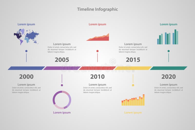 Timeline Infographic Flat Design Template Stock Vector - Illustration ...