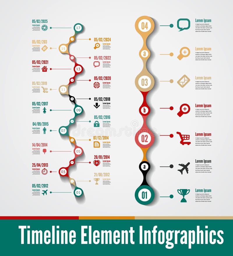 Timeline Infographic Flat Design Template Stock Vector - Illustration ...