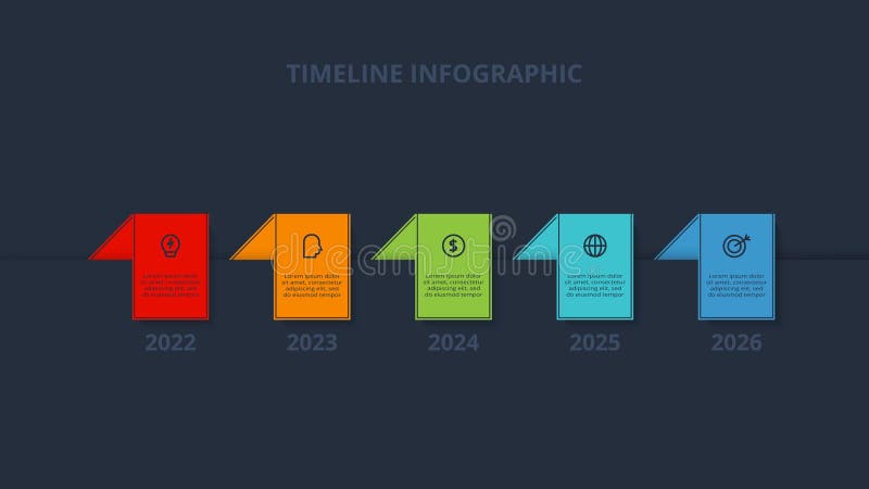 Timeline Infographic with 5 Elements, Template for Web, Business ...