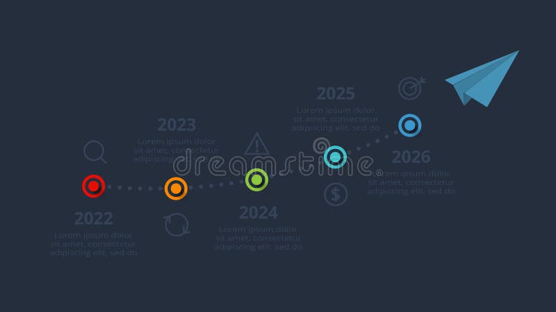 Timeline Infographic with 5 Elements, Template for Web, Business ...