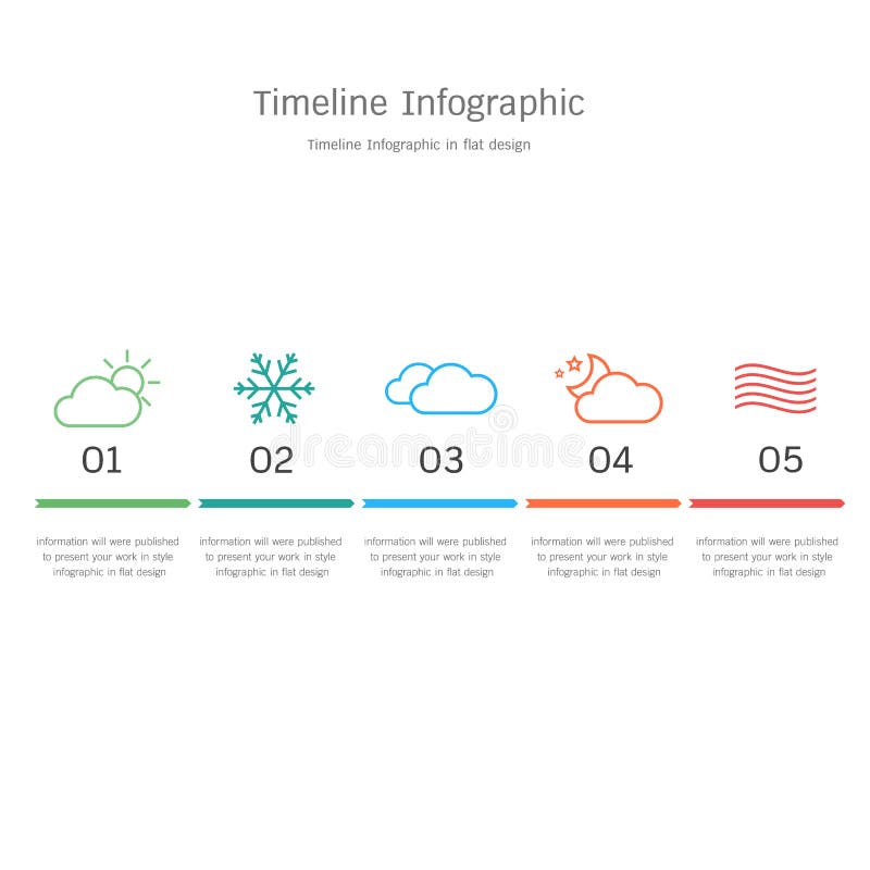 Timeline Infographic in Flat Design Stock Vector - Illustration of ...