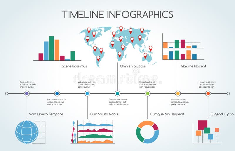 Line Charts. Modern Infographic Set Diagrams Curves Development Graphs ...