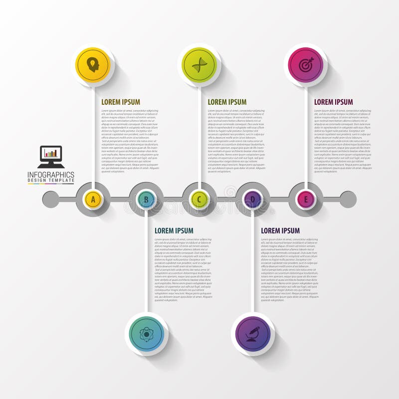 Infographic Modern Horizontal Timeline Design Template. Icons Stock ...