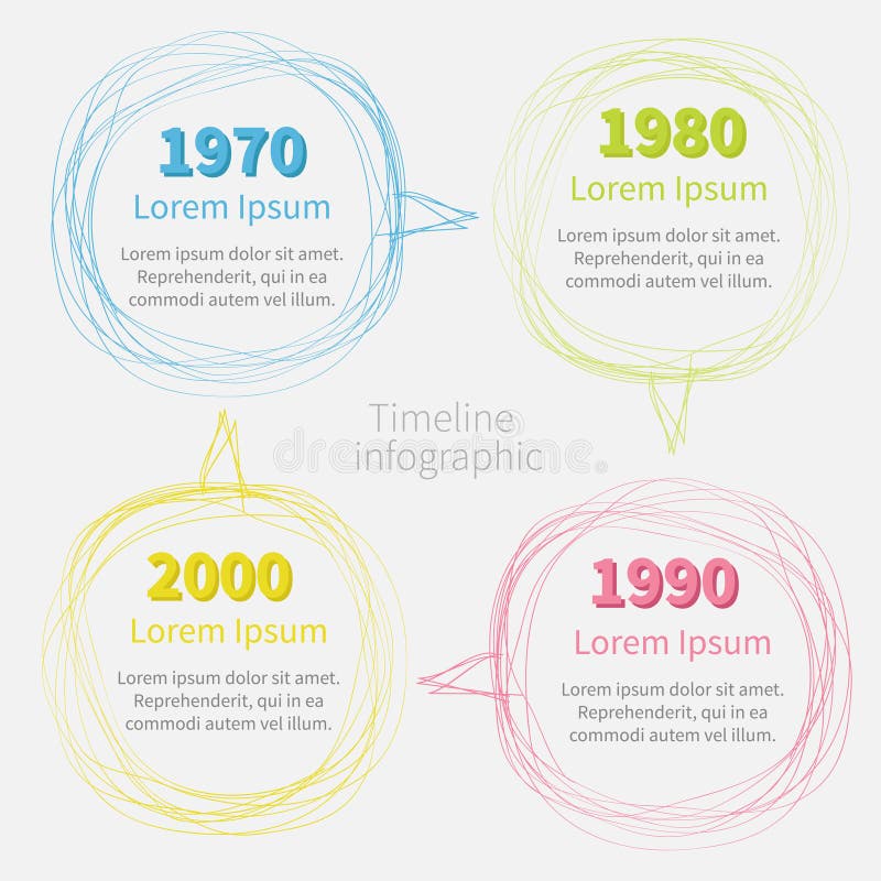 Timeline Infographic with Scribble Speech Bubble Stock Vector ...