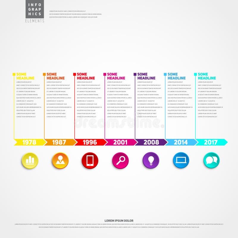 Timeline Infographic. with Set of Icons Vector Design Template Stock ...
