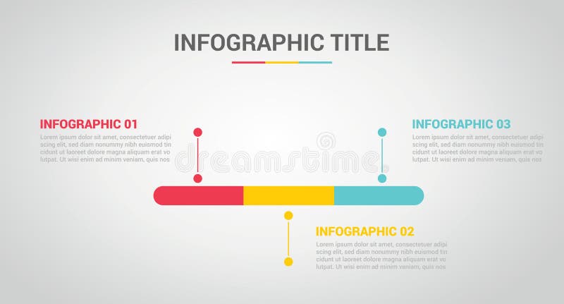 Timeline Infographic with 3 Step for Process Horizontal - Vector ...