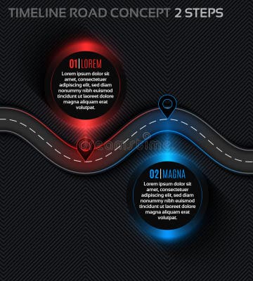 Timeline Infographic 2 Steps Timeline Concept. Winding Road Stock ...