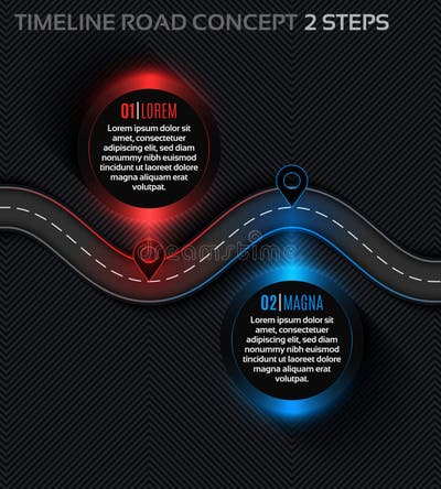 Timeline Infographic 2 Steps Timeline Concept. Winding Road Stock ...