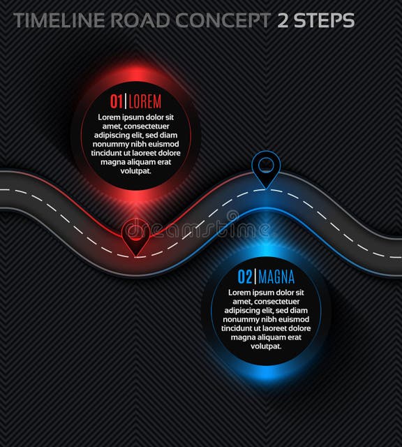 Timeline Infographic 2 Steps Timeline Concept. Winding Road Stock ...