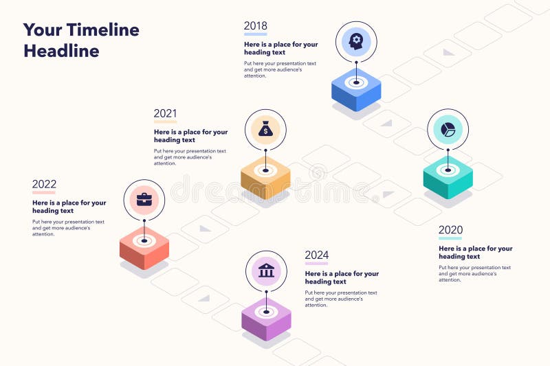 Timeline Infographic Template with Five Stages Stock Vector ...