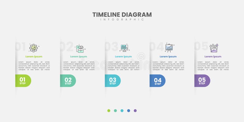 Timeline Infographic Template. 5 Step Timeline Journey, Calendar Flat ...