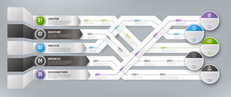 Timeline Infographic Template with Steps Stock Vector - Illustration of ...