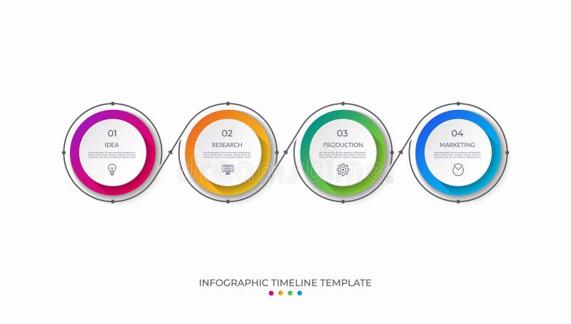 Timeline Infographic Template in Thin Line Style Stock Vector ...