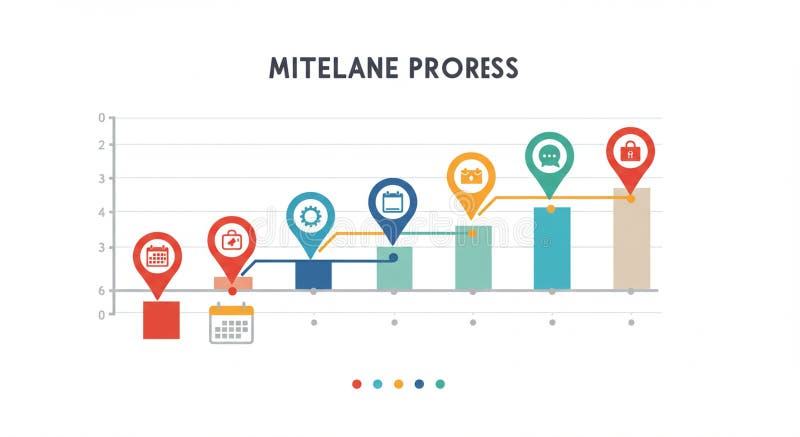 A Timeline Infographic with Vertical Bars and Labeled Points on a Graph ...