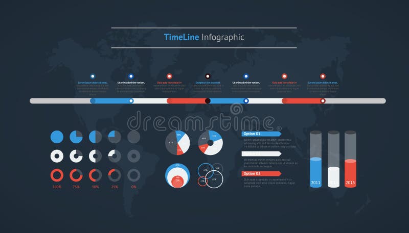 Timeline Infographic. World Map Stock Illustration - Illustration of ...
