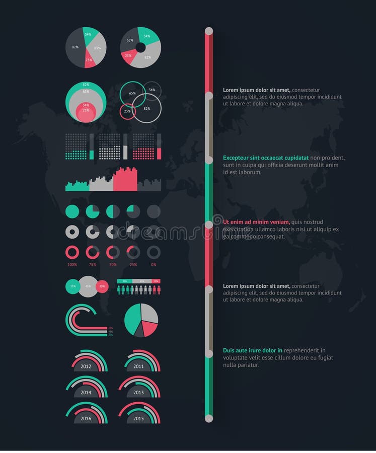 Timeline Infographic. World Map Stock Illustration - Illustration of ...