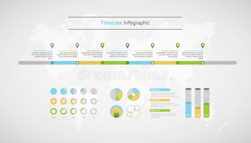Timeline Infographic. World Map Stock Illustration - Illustration of ...