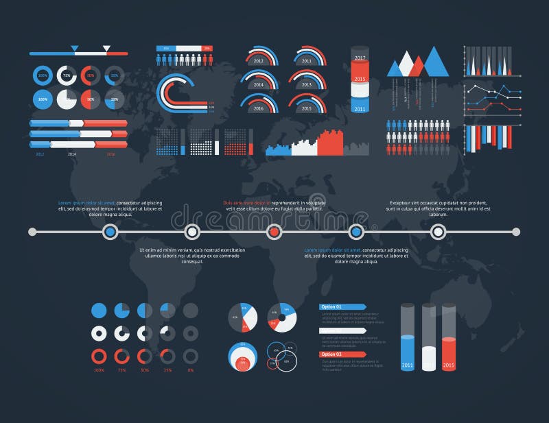 Timeline Infographic. World Map Stock Illustration - Illustration of ...