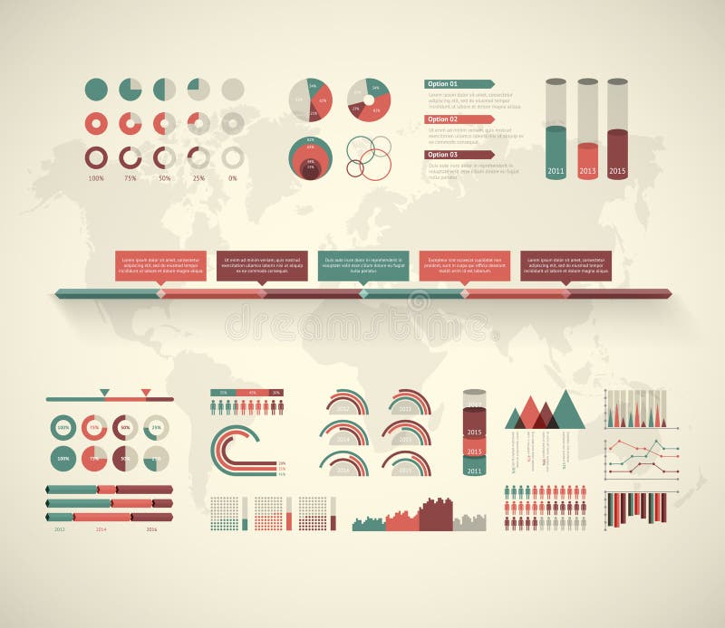 Timeline Infographic. World Map Stock Illustration - Illustration of ...