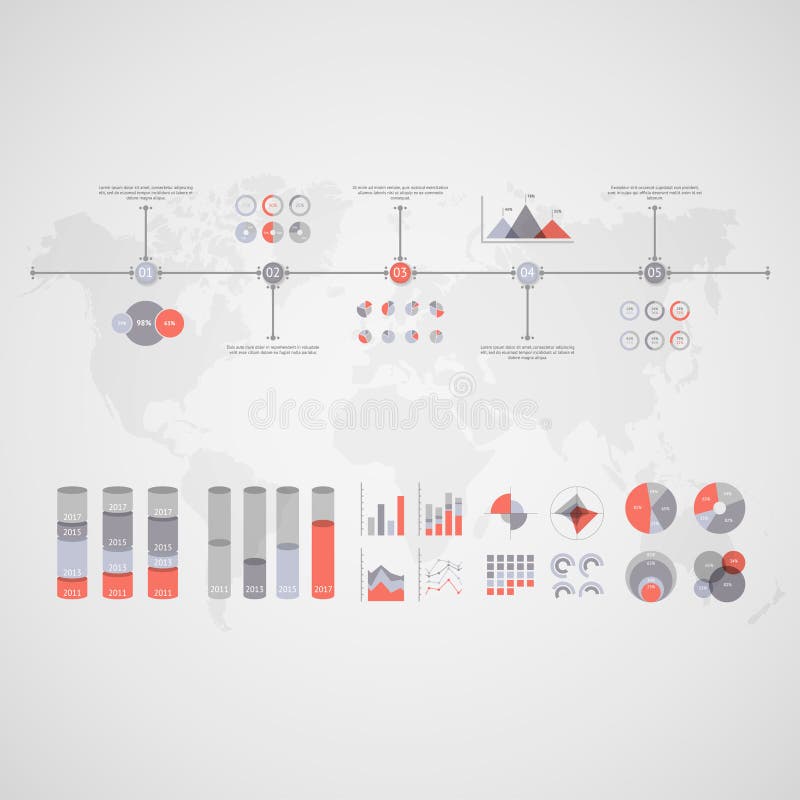 Timeline Infographic. World Map Stock Vector - Illustration of ...