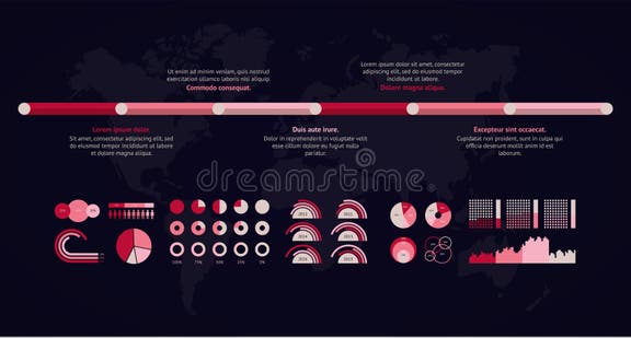 Timeline Infographic. World Map Stock Vector - Illustration of diagram ...