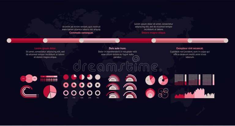 Timeline Infographic. World Map Stock Vector - Illustration of diagram ...