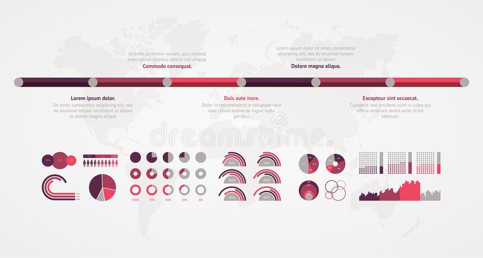 Timeline Infographic. World Map Stock Vector - Illustration of diagram ...