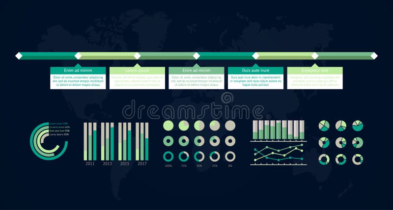 Timeline Infographic. World Map Stock Illustration - Illustration of ...