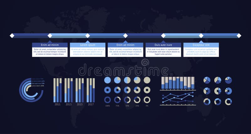 Timeline Infographic. World Map Stock Illustration - Illustration of ...