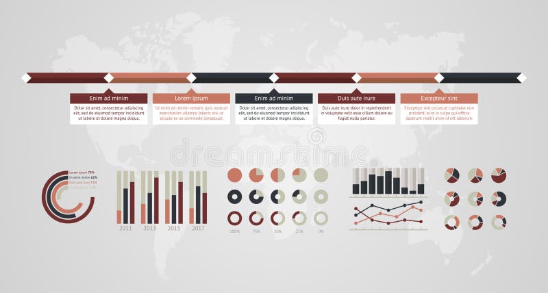 Timeline Infographic. World Map Stock Illustration - Illustration of ...
