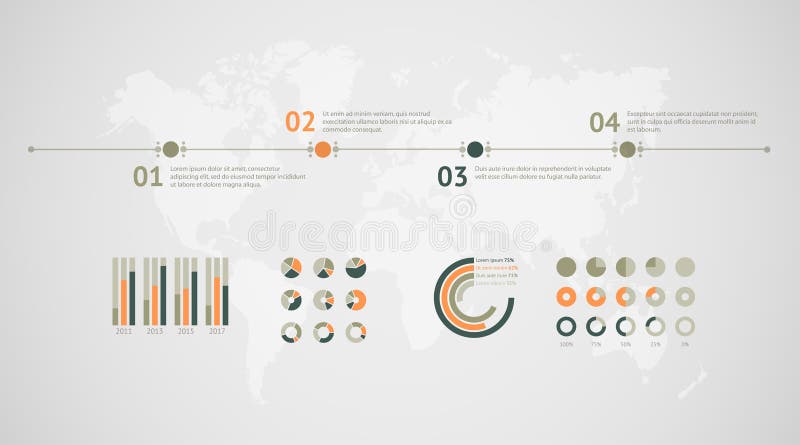Timeline Infographic. World Map Stock Vector - Illustration of human ...
