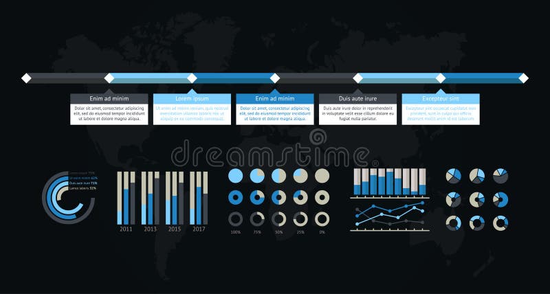 Timeline Infographic. World Map Stock Illustration - Illustration of ...
