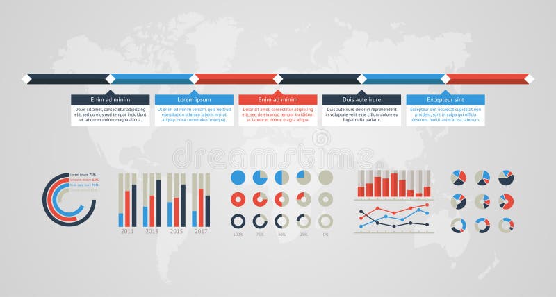 Timeline Infographic. World Map Stock Illustration - Illustration of ...