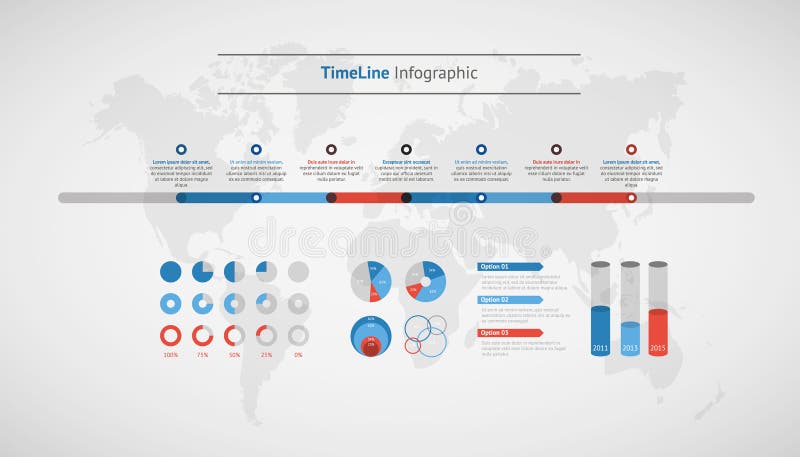 Timeline Infographic. World Map Stock Illustration - Illustration of ...