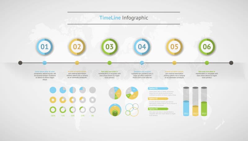 Timeline Infographic. World Map Stock Illustration - Illustration of ...