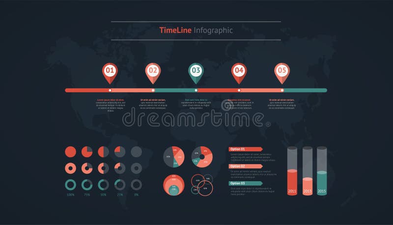 Timeline Infographic. World Map Stock Illustration - Illustration of ...