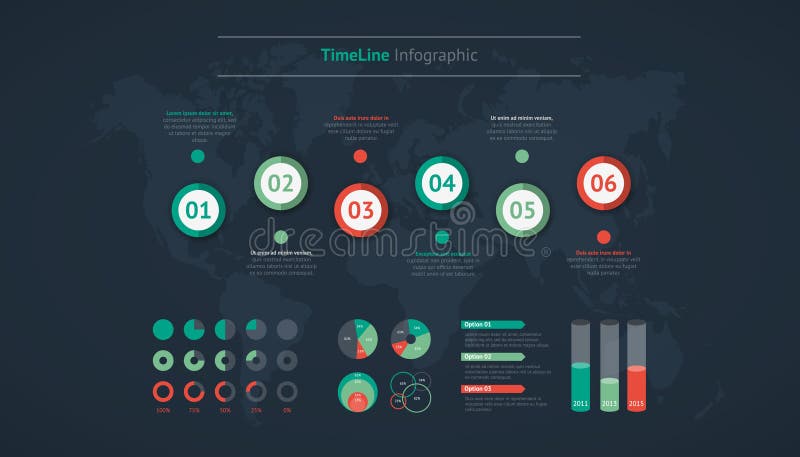 Timeline Infographic. World Map Stock Illustration - Illustration of ...