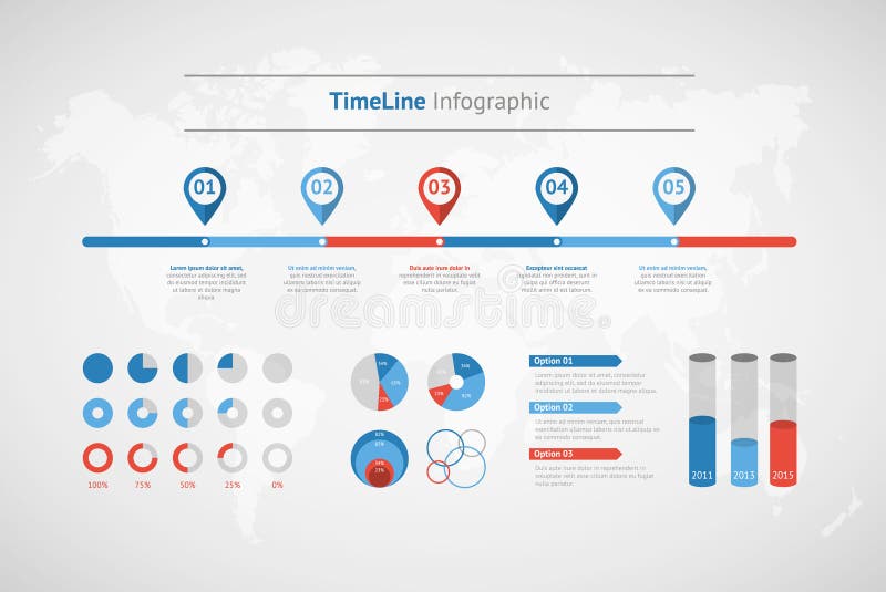 Timeline Infographic. World Map Stock Illustration - Illustration of ...