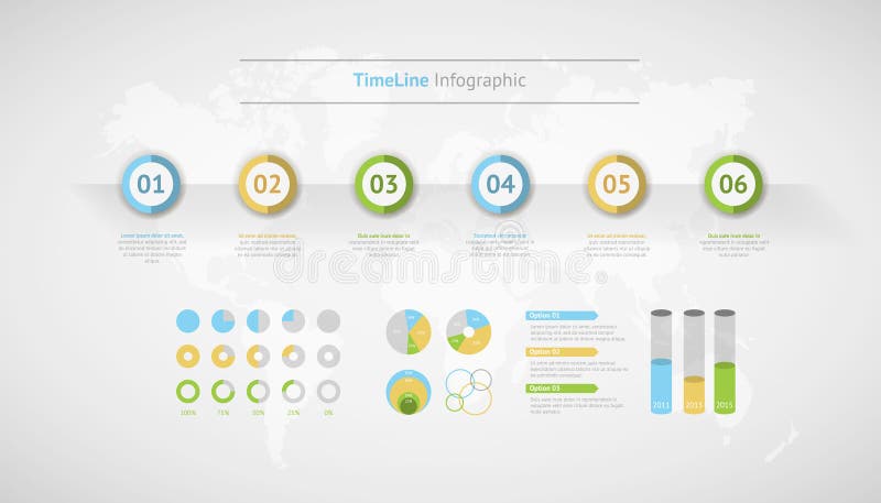 Timeline Infographic. World Map Stock Illustration - Illustration of ...