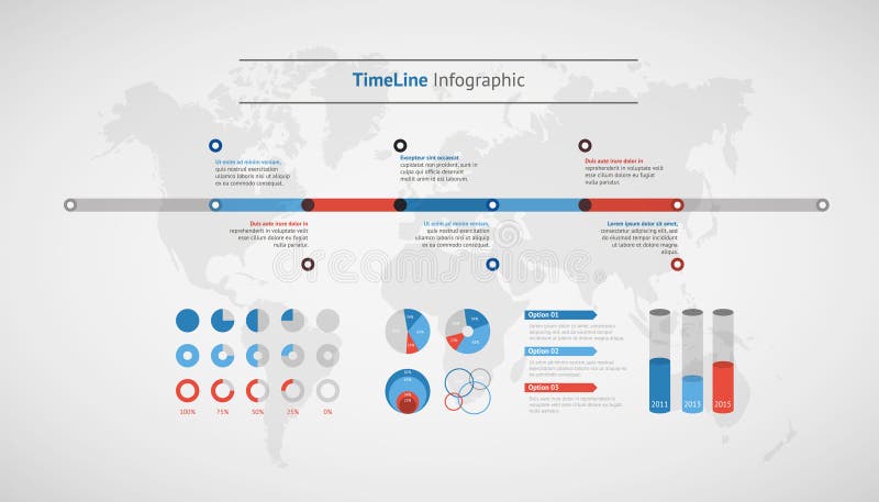 Timeline Infographic. World Map Stock Illustration - Illustration of ...