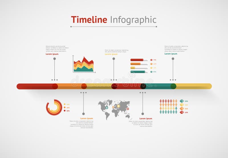 Timeline Infographic. World Map Stock Illustration - Illustration of ...