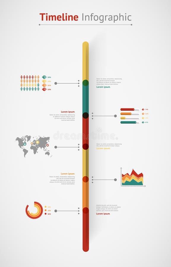 Timeline Infographic. World Map Stock Vector - Illustration of colorful ...